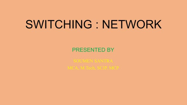 Switching Concept in Networking | PPT Switching Concept in Networking | PPT