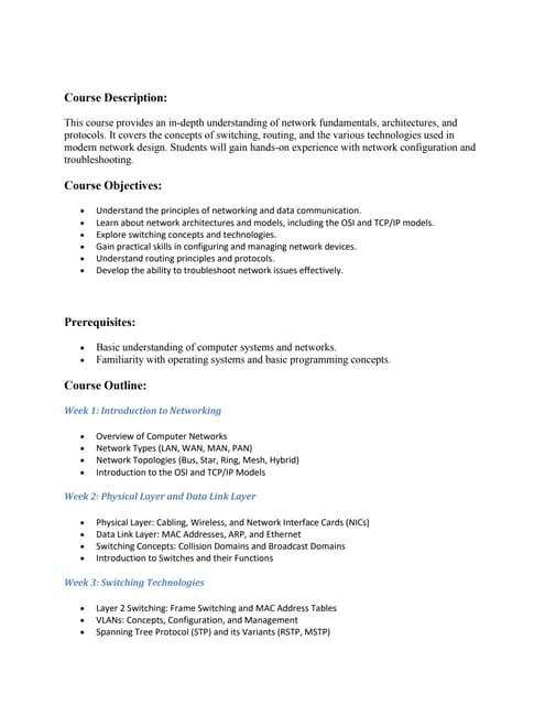 "📚 CCNP (ENCOR & ENARSI) Course Outline Unveiled! 🚀" | PDF