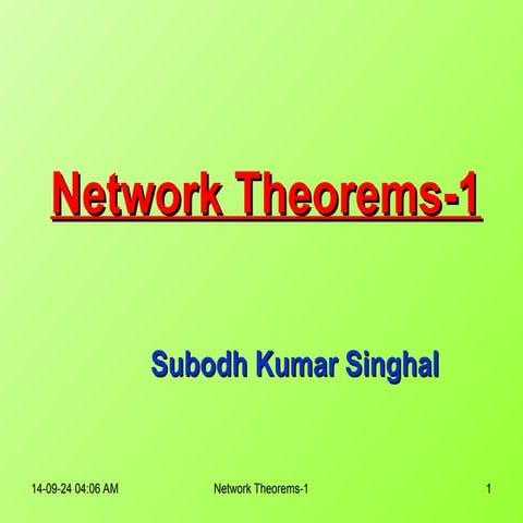 Network Theorems for network solving and design | PPT