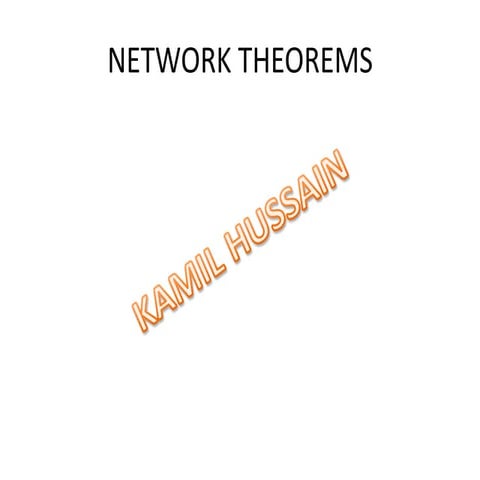 Network Theorems For Electrical Engineering Pptx Computer Networking Computing
