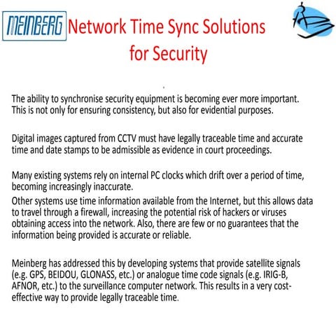Network time sync solutions for security | PPT