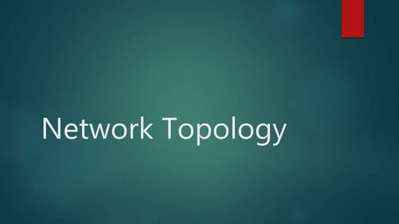 Presentation On Network Topology Pptx Computer Networking Computing