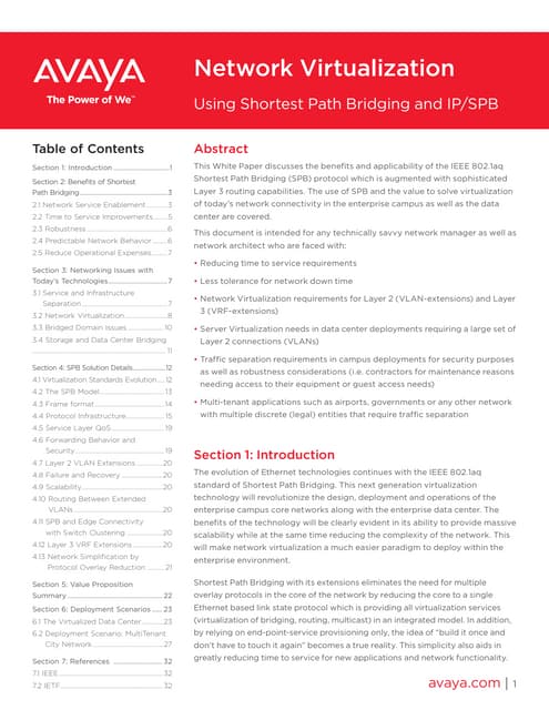 Network Virtualization Using Shortest Path Bridging Pdf