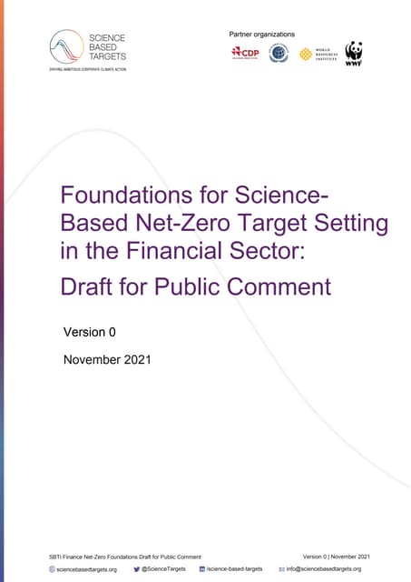 Foundations for Net Zero Target Setting Using a Science Based Approach | PDF