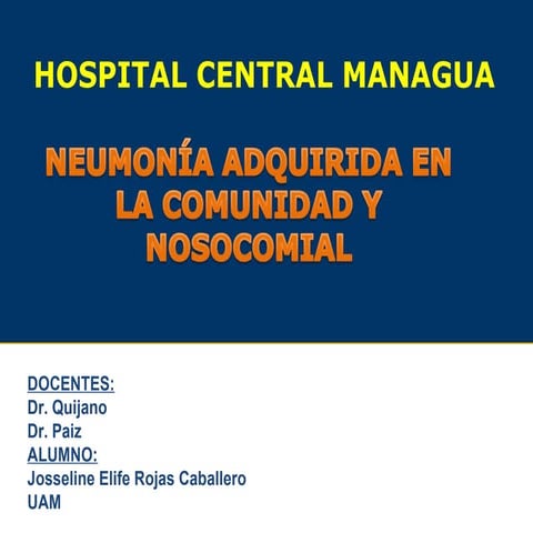 neumonia nosocomial en medicina acritica | PPTX