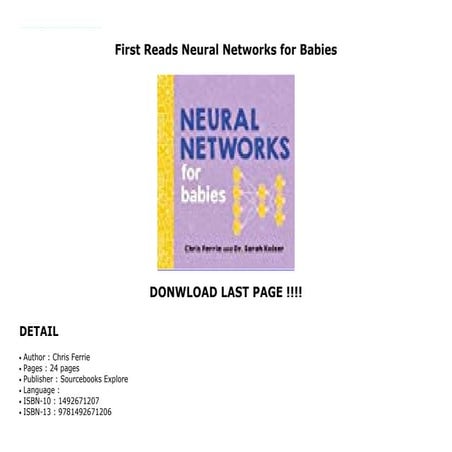 First Reads Neural Networks for Babies | PDF