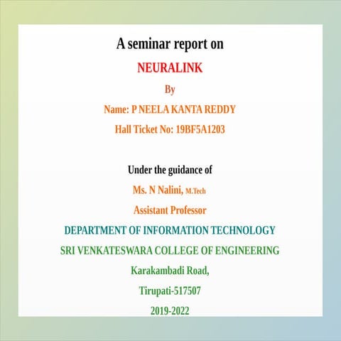 Neuralink: Connecting brain with machines | PDF