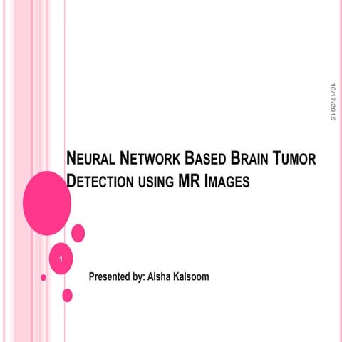 Neural Network Based Brain Tumor Detection Using Mr Images Ppt 5216