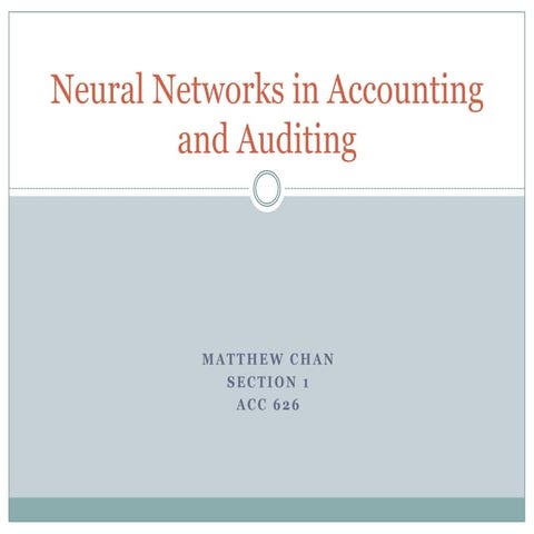 Neural Networks In Accounting And Auditing Slidecast Ppt