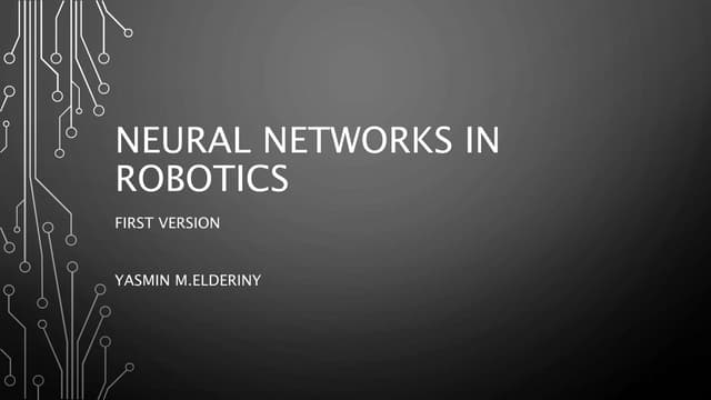 Neural Networks In Robotics Ppt
