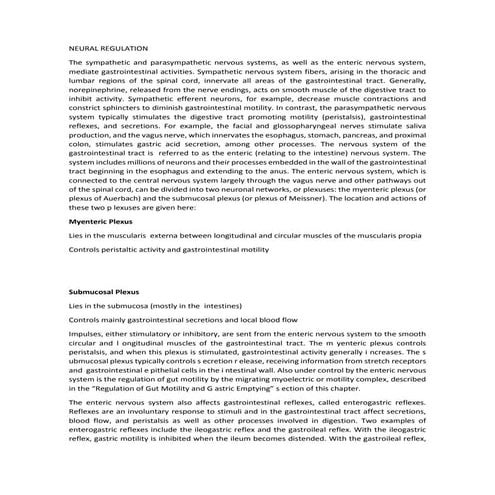 Neural regulation | PDF