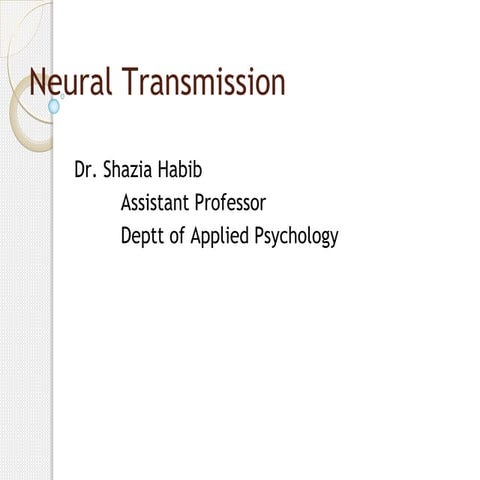 Neural Transmission in Psychophysiology. | PDF