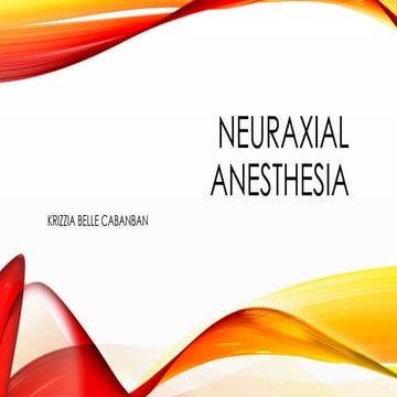 Neuraxial procedures in anesthesia and its importance | PPTX