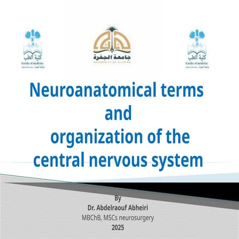 neuroanatomical terms and organization of central nervous system | PPT