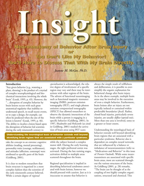 Cognitive Consequences After Traumatic Brain Injury (TBI) | PDF