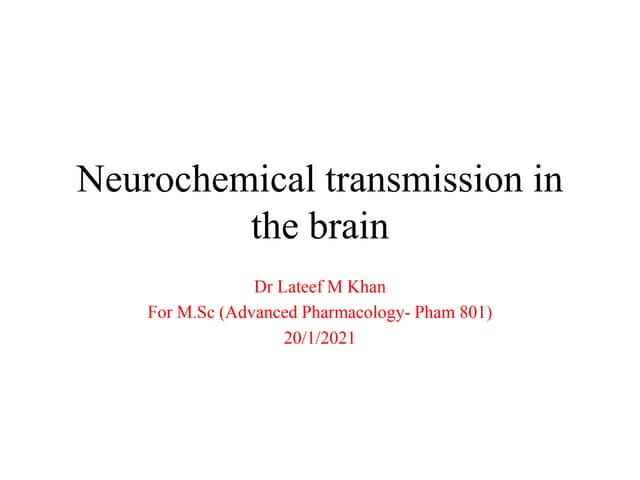 Neurotransmitters in CNS | PPTX