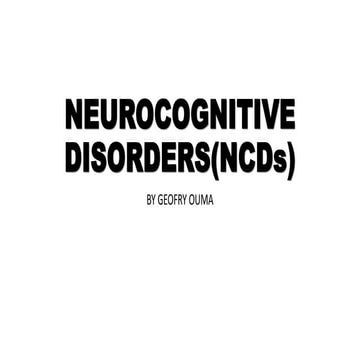 NEUROCOGNITIVE DISORDERS.pptx | Brain and Nervous System Disorders ...