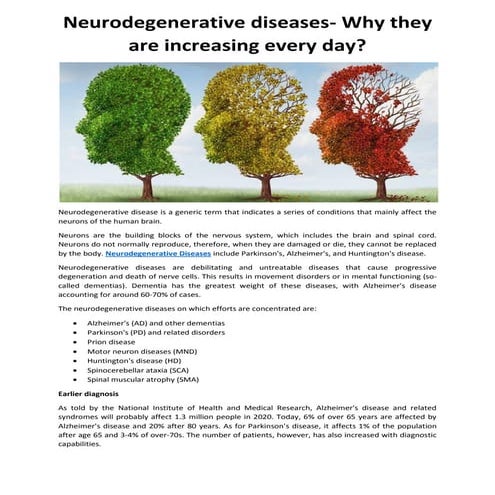 Neurodegenerative diseases why they are increasing every day | PDF