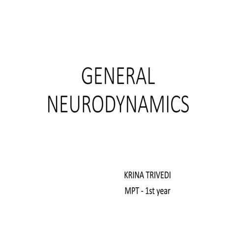 Neurodynamics- I | PDF