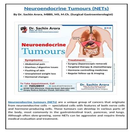 WHAT ARE NEUROENDOCRINE TUMORS (TYPES, SYMPTOMS, AND TREATMENT)? | PPTX