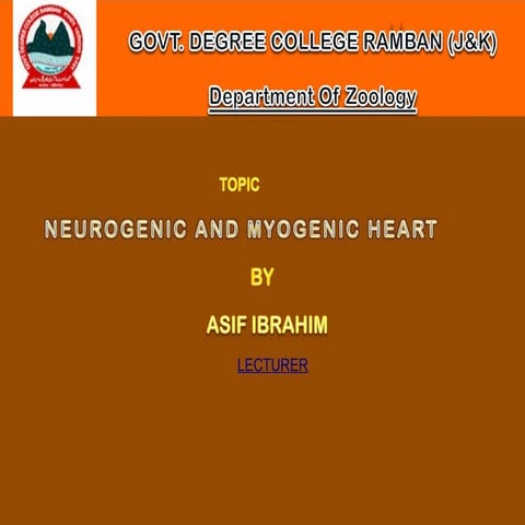 Neurogenic and myogenic hearts | PPT