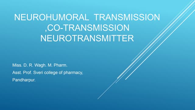 Neurotransmitter ppt | PPTX