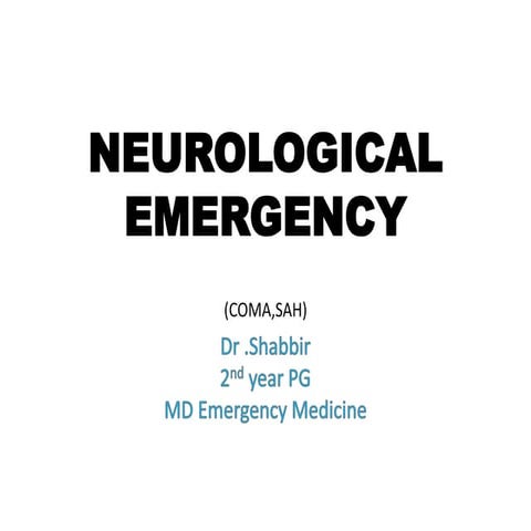 Neurological emergency(Emergency Medicine) | PPTX