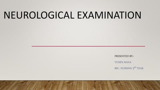 Neurological Assessment (1).pptx physiotherapy | PPTX | Brain and ...