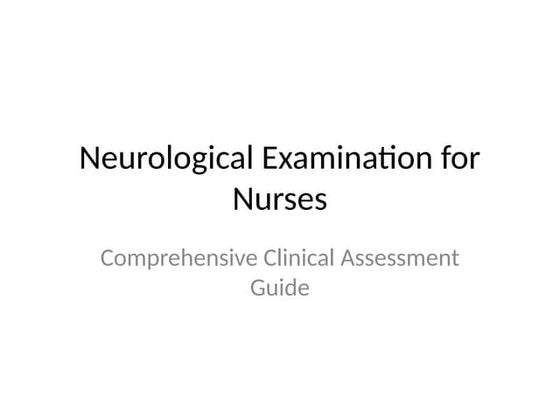 Neurological Assessment (1).pptx physiotherapy | PPTX | Brain and ...