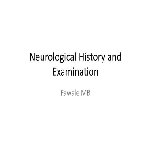 Neurological history taking (2024) . | PPTX