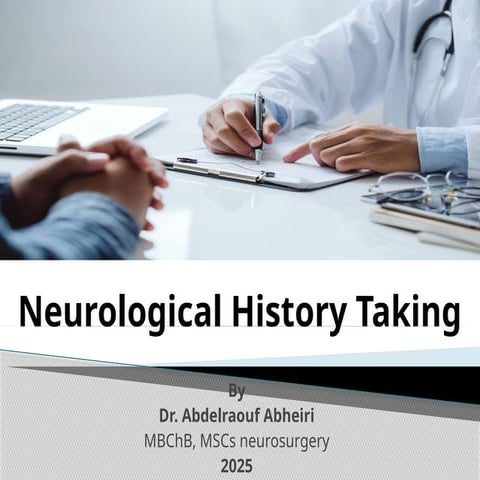 Neurological history taking (2024) . | PPTX