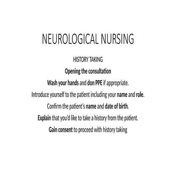 Neurological history taking (2024) . | PPTX
