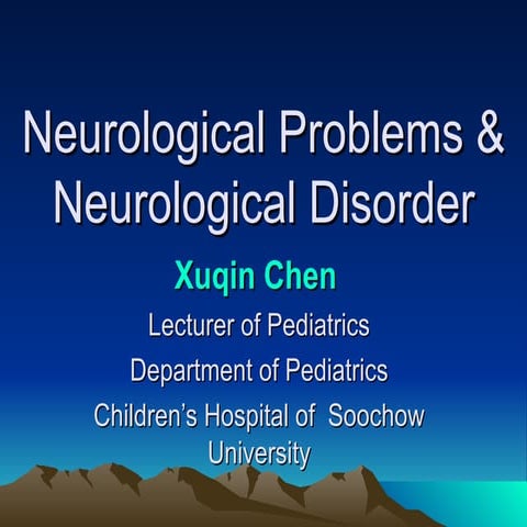Neurological problems & neurological disorder | PPT