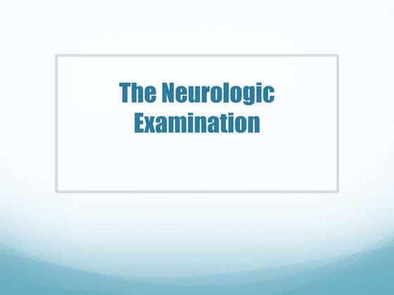 Neurological examination | PPT