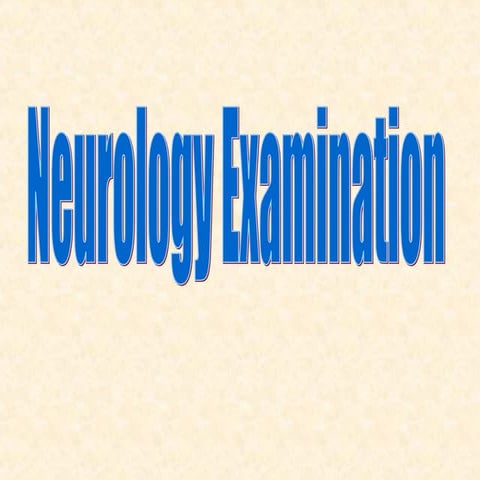 Neurology exam | PPT