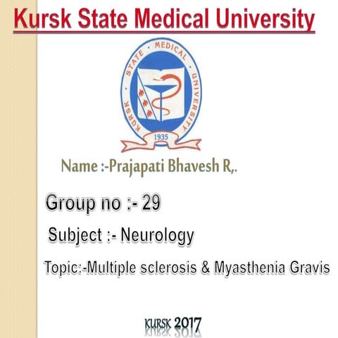Neurology(multiple sclerosis) | PPTX