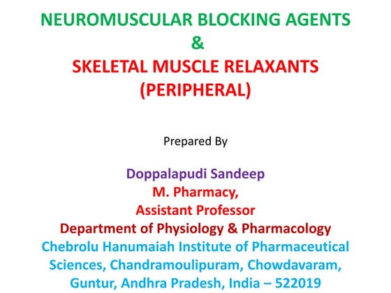 Muscle Relaxants DMR & NDMR | PDF | Physical Therapy | Wellness
