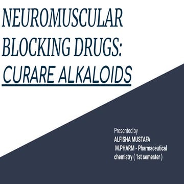NEUROMUSCULAR BLOCKING DRUGS [CURARE ALKALOIDS] | PPTX