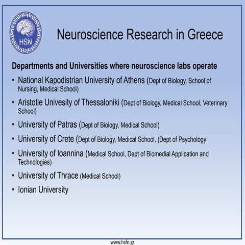 Neuroscience research in Greece | PPTX