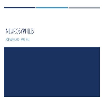 Neurosyphilis | PPTX