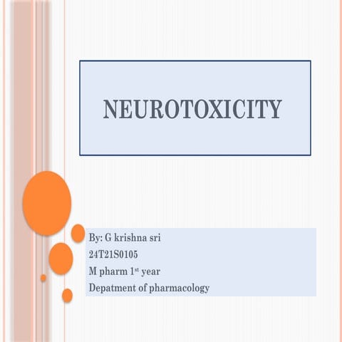 Neurotoxicity.pptx principles of toxicology M pharm | PPTX