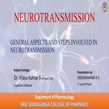 NEUROTRANSMISSION introduction , steps involved | PPTX