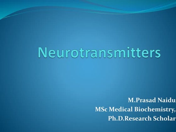 Neurotransmitter ppt | PPTX | Brain and Nervous System Disorders ...