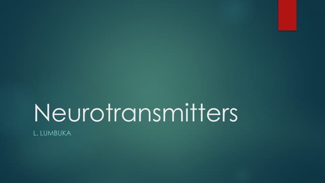 Neurotransmitter ppt | PPTX