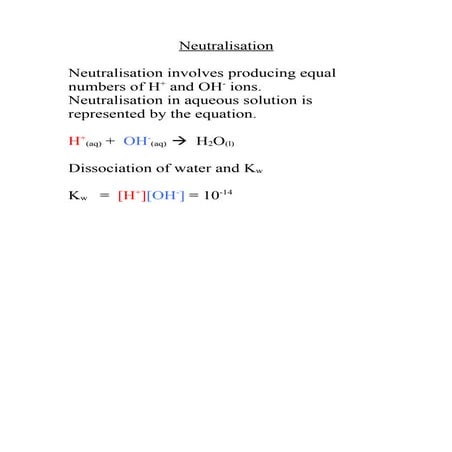 Neutralisation and kw | PDF