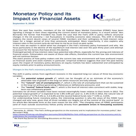 Monetary Policy and its Impact on Financial Assets | PDF