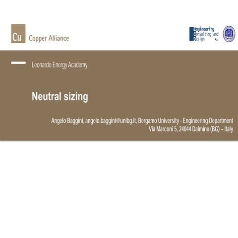 Neutral sizing - Power cable | PDF