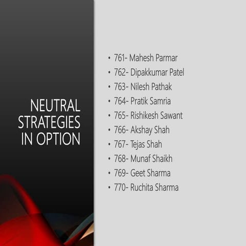 Neutral strategies in option | PPT