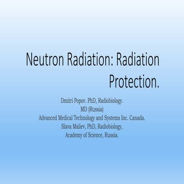 Neutron radiation: Radiation Protection | PPTX