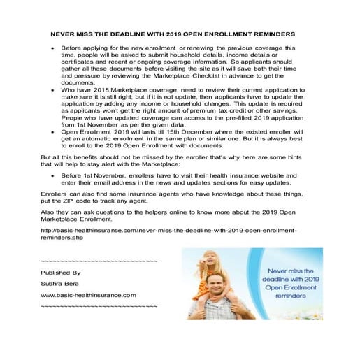 Never miss the deadline with 2019 open enrollment reminders | PDF